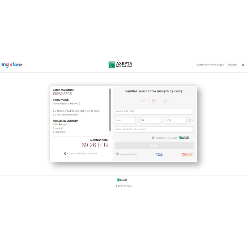 Axepta BNP Paribas Prestashop 1.7.7 à 9.0
